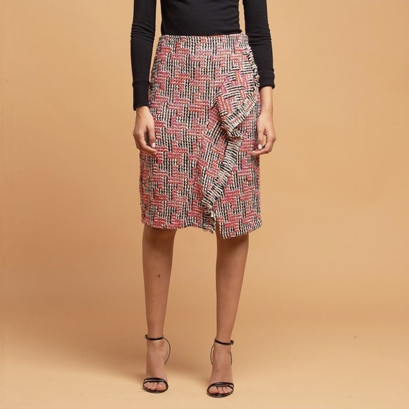 Eva Franco | Skirts | Anthropologie Eva Franco Tweed Plaid Fringe ...